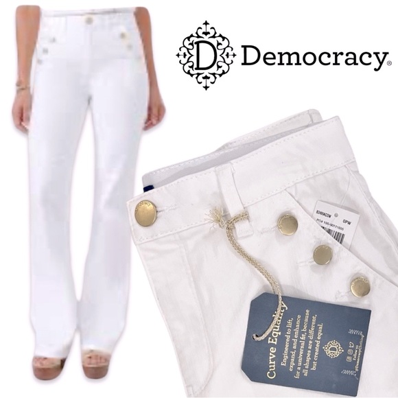 Democracy | Jeans | Nwt 98 Democracy Curve Equality Flared White Jeans ...